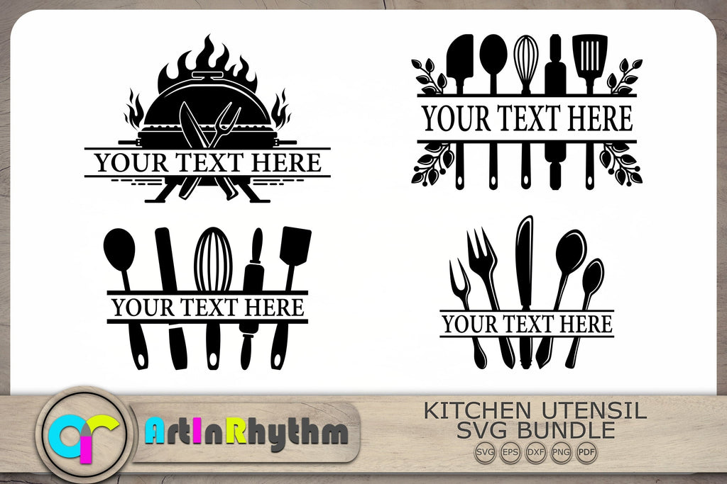 Kitchen Monogram Svg, Kitchen Svg, Cooking Svg, Kitchen Decor - So Fontsy