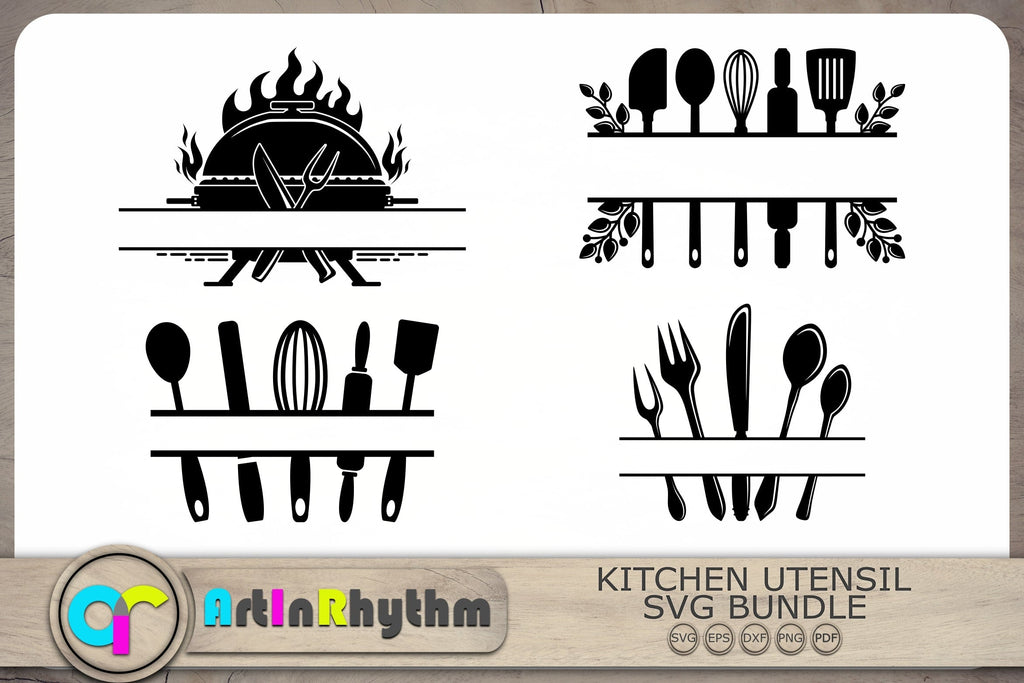 Kitchen Monogram Svg, Kitchen Svg, Cooking Svg, Kitchen Decor - So Fontsy