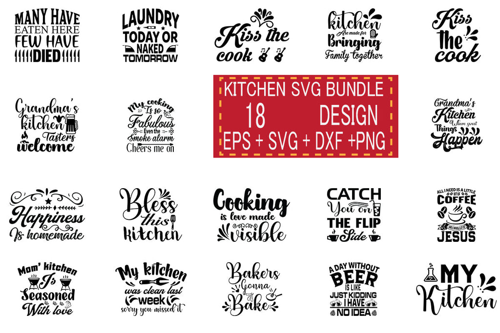 Kitchen svg bundle 18 design - So Fontsy
