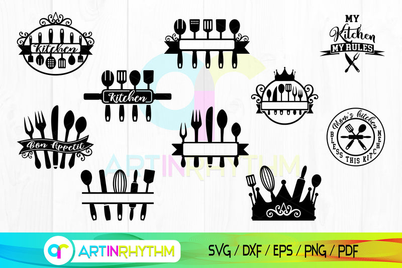 Kitchen Svg Bundle, Kitchen Monograms Svg, Kitchen Svg, Kitchen ...