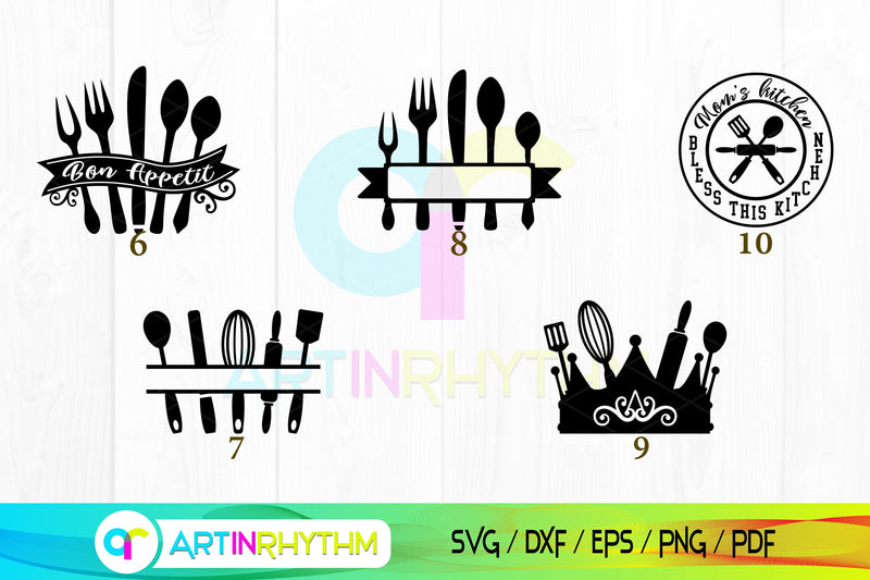 Kitchen Svg Bundle, Kitchen Monograms Svg, Kitchen Svg, Kitchen ...