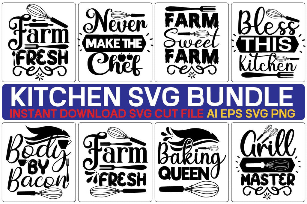 Kitchen Svg Bundle - So Fontsy