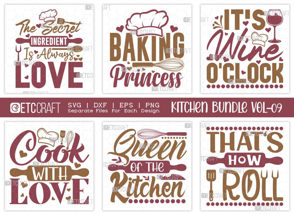 Kitchen SVG Bundle Vol-09 | The Secret Ingredient | Baking Princess Svg ...