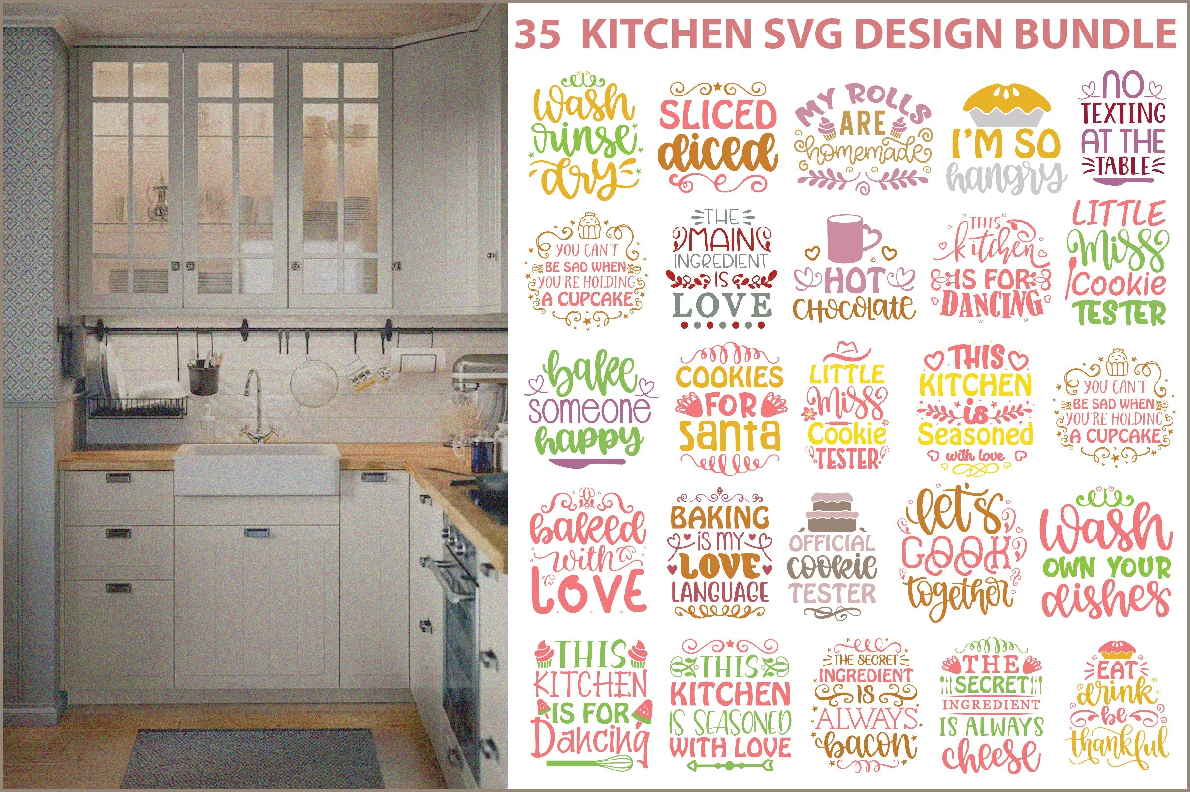 Kitchen Svg Design Bundle - So Fontsy