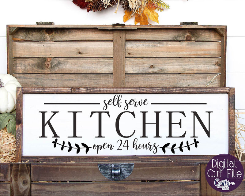 Kitchen Svg, Farmhouse Svg, Home Sign, Self Serve Kitchen - So Fontsy