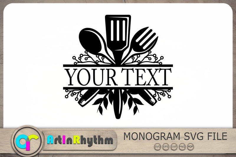 Kitchen Tool Split Monogram Svg, Kitchen Svg, Kitchen Utensils Svg - So ...