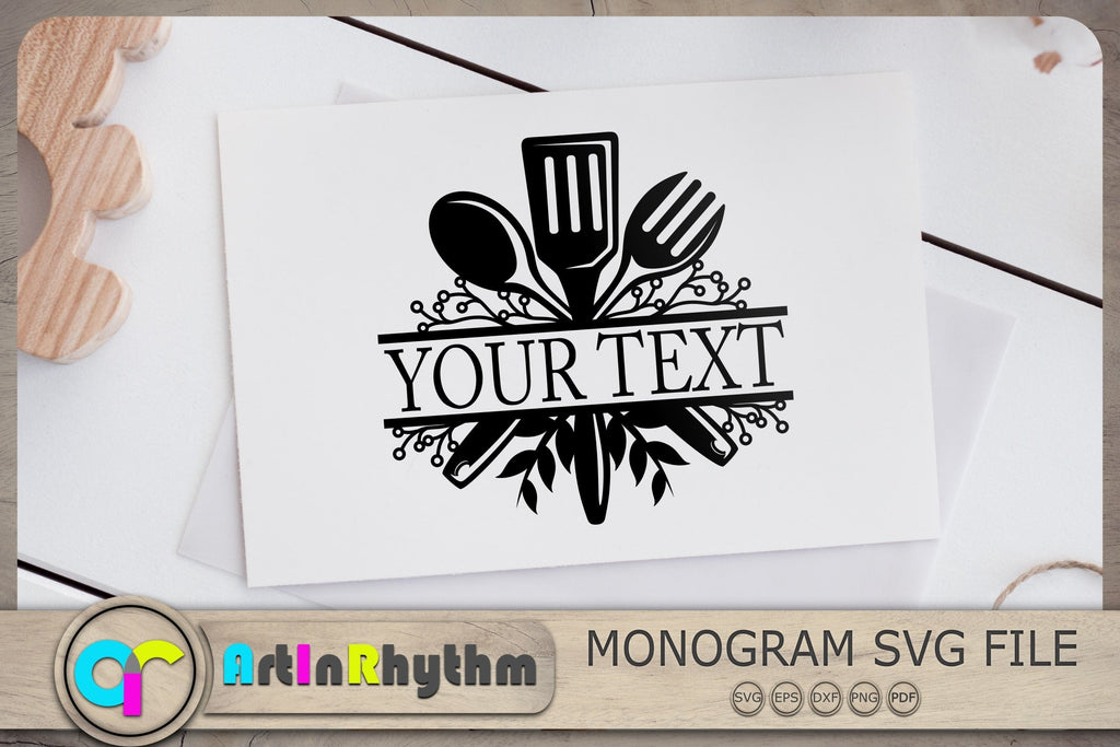 Kitchen Tool Split Monogram Svg, Kitchen Svg, Kitchen Utensils Svg - So ...