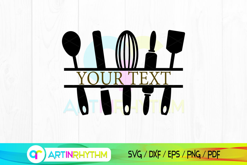 Kitchen Utensil Monogram Svg, Kitchen Monogram Svg, Kitchen Svg ...