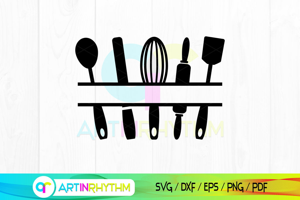 Kitchen Utensil Monogram Svg, Kitchen Monogram Svg, Kitchen Svg ...
