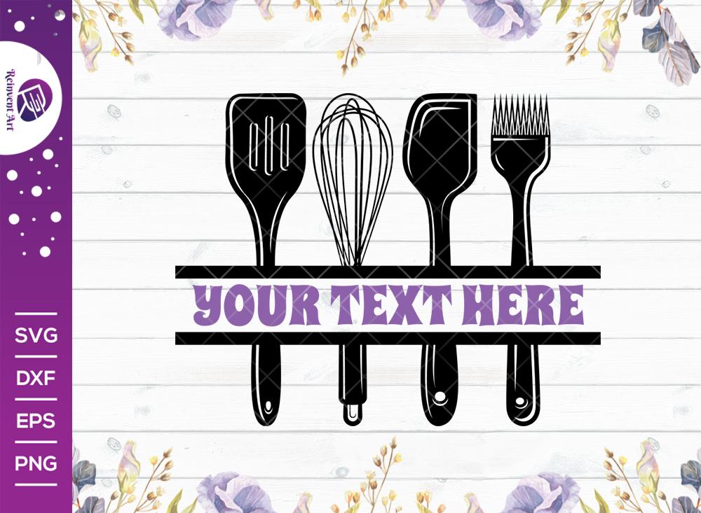 Kitchen Utensils Svg Cut File | Kitchen Split Monogram Svg | Split Svg ...