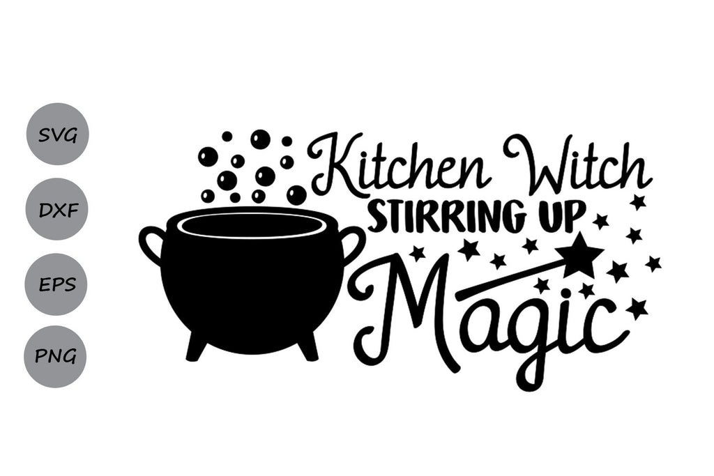 Kitchen Witch Stirring Magic| Halloween SVG Cutting Files - So Fontsy