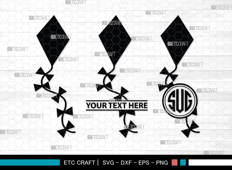 Kite Monogram, Kite Silhouette, Kite SVG, Flying Kite Svg, Kids Svg ...