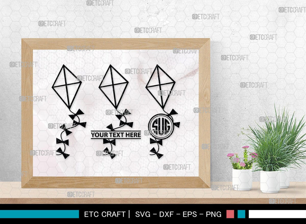 Kite Monogram, Kite Silhouette, Kite SVG, Flying Kite Svg, Kids Svg ...