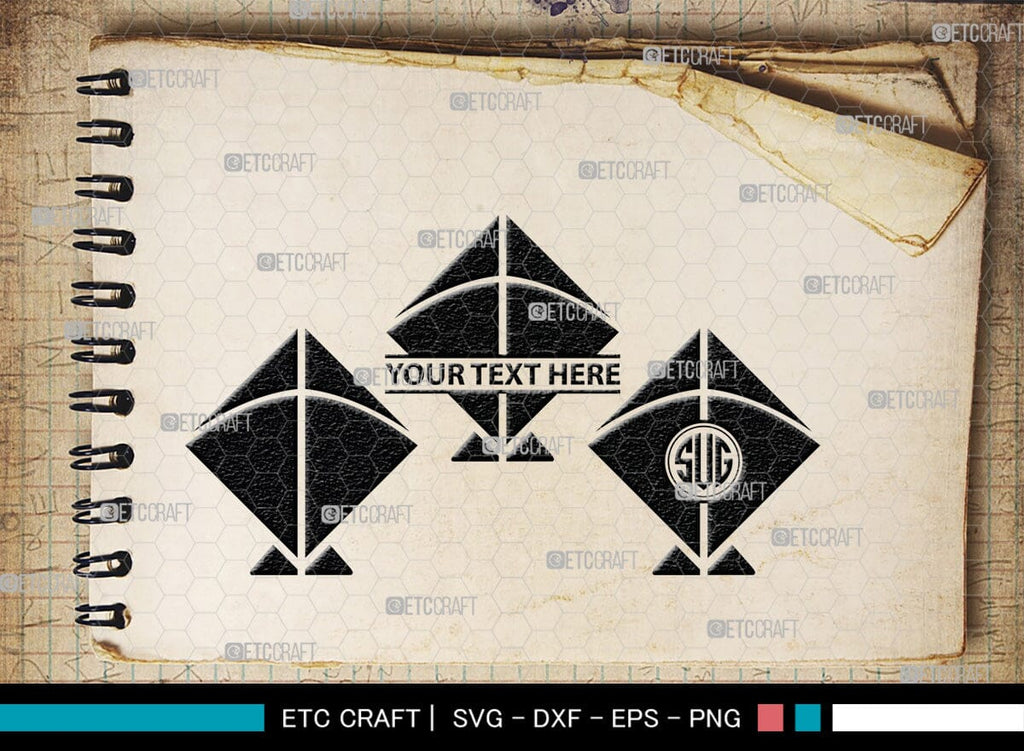 Kite Monogram, Kite Silhouette, Kite SVG, Flying Kite Svg, Kids Svg ...