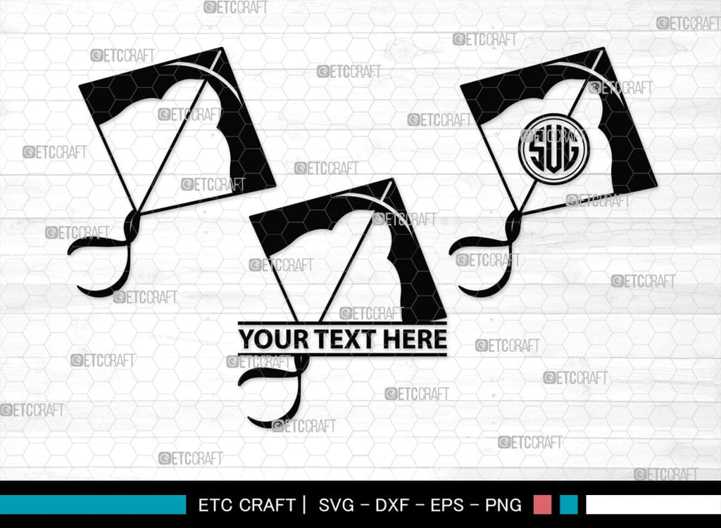 Kite Monogram, Kite Silhouette, Kite SVG, Flying Kite Svg, Kids Svg ...