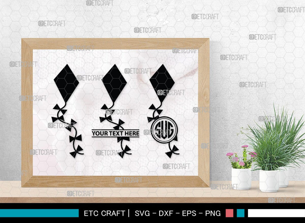 Kite Monogram, Kite Silhouette, Kite SVG, Flying Kite Svg, Kids Svg ...