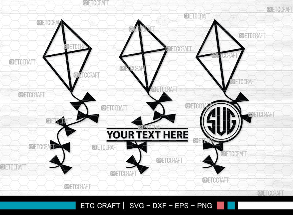 Kite Monogram, Kite Silhouette, Kite SVG, Flying Kite Svg, Kids Svg ...