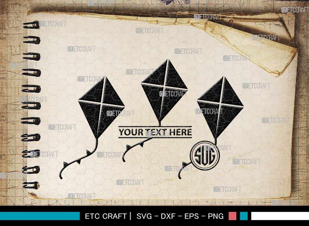 Kite Monogram, Kite Silhouette, Kite SVG, Flying Kite Svg, Kids Svg ...