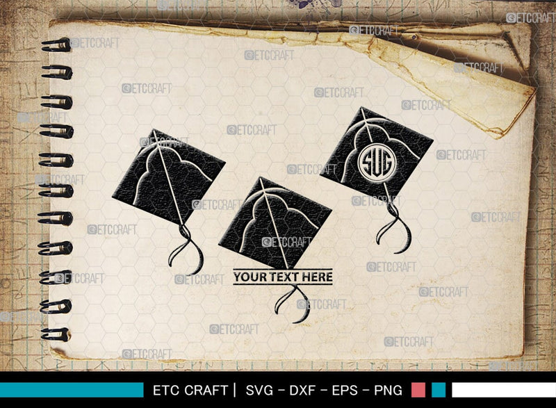 Kite Monogram, Kite Silhouette, Kite SVG, Flying Kite Svg, Kids Svg ...