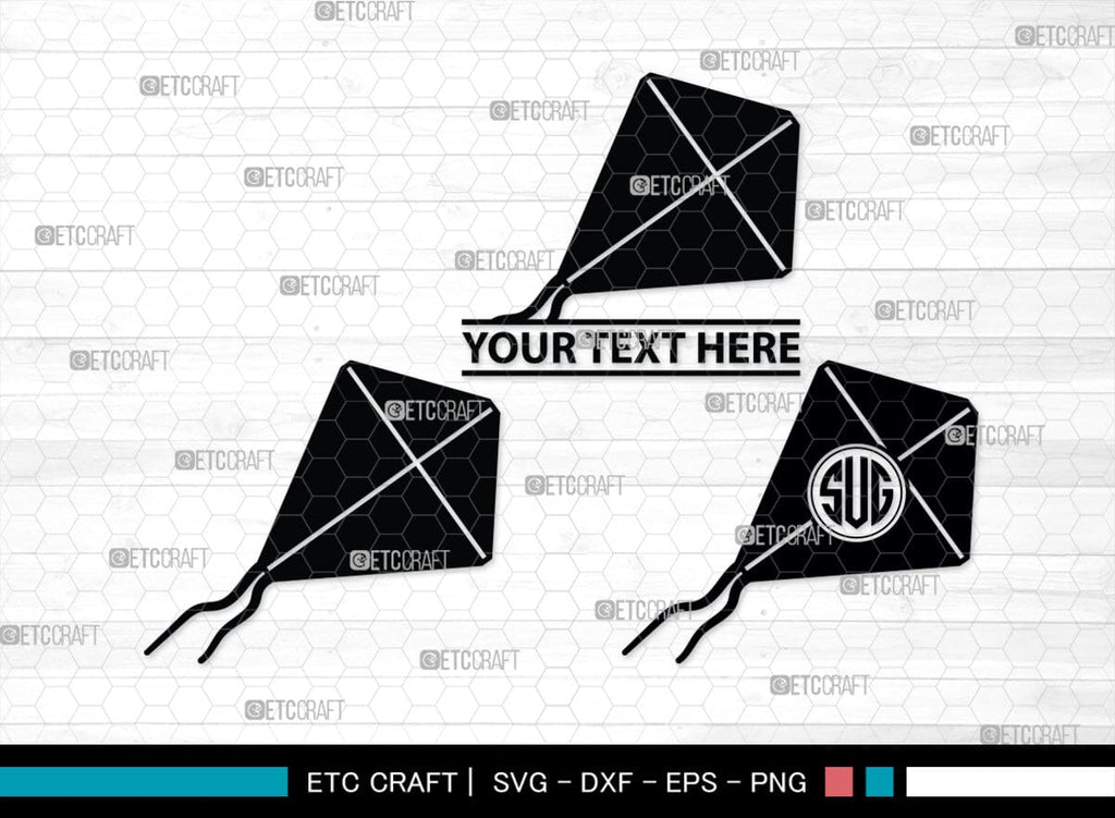 Kite Monogram, Kite Silhouette, Kite SVG, Flying Kite Svg, Kids Svg ...