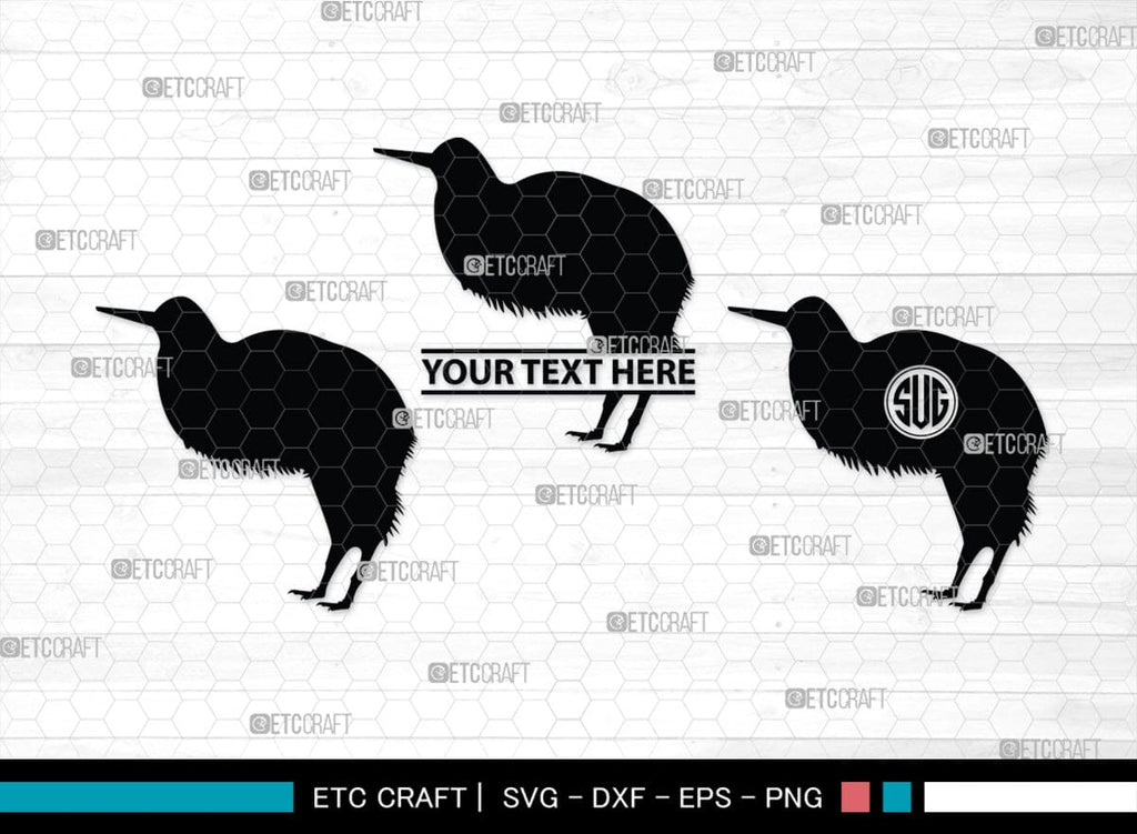Kiwi Monogram, Kiwi Silhouette, Kiwi SVG, Kiwi Bird Svg, Australia Bird ...