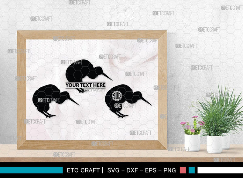 Kiwi Monogram, Kiwi Silhouette, Kiwi SVG, Kiwi Bird Svg, Australia Bird ...