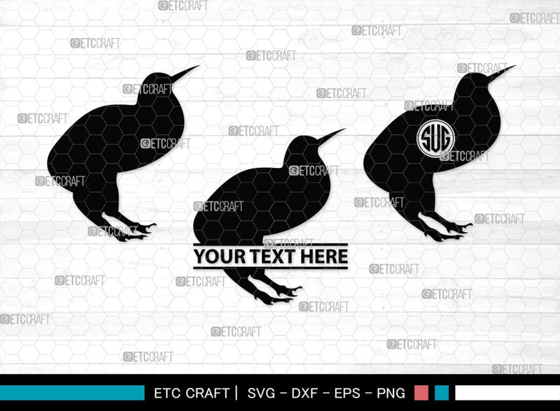 Kiwi Monogram, Kiwi Silhouette, Kiwi SVG, Kiwi Bird Svg, Australia Bird ...