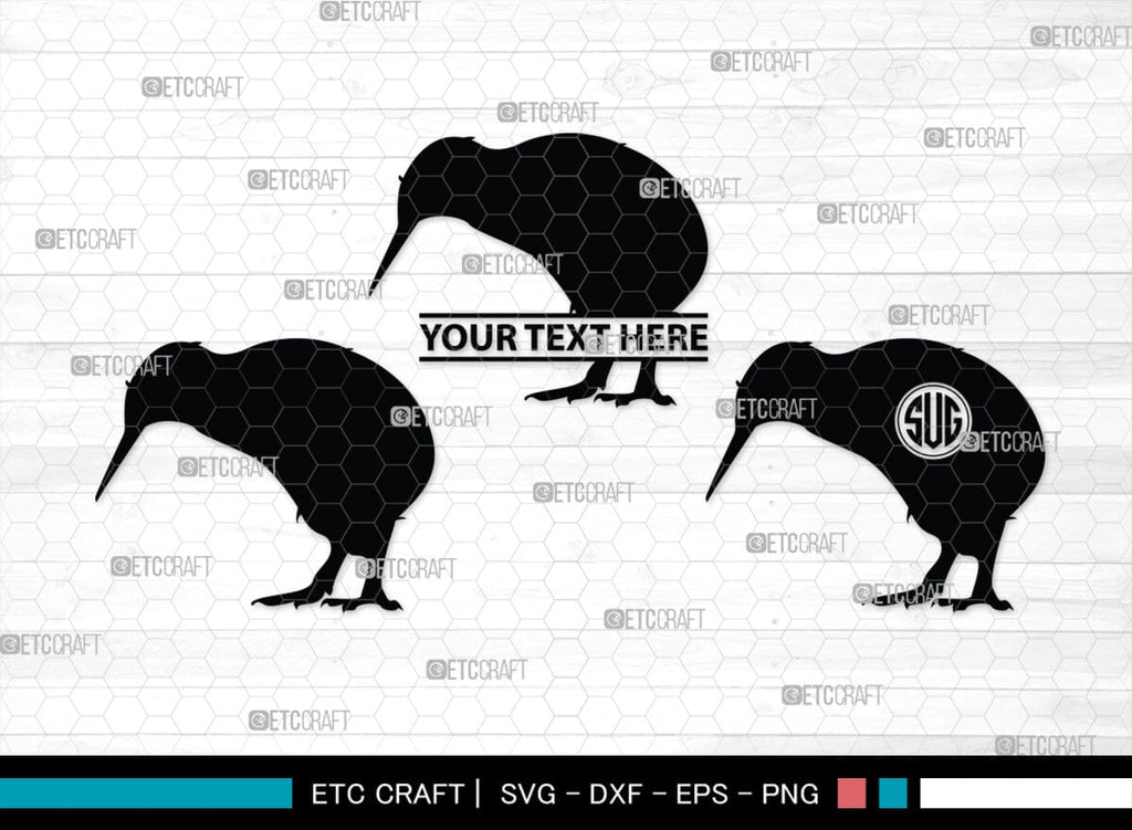 Kiwi Monogram, Kiwi Silhouette, Kiwi SVG, Kiwi Bird Svg, Australia Bird ...