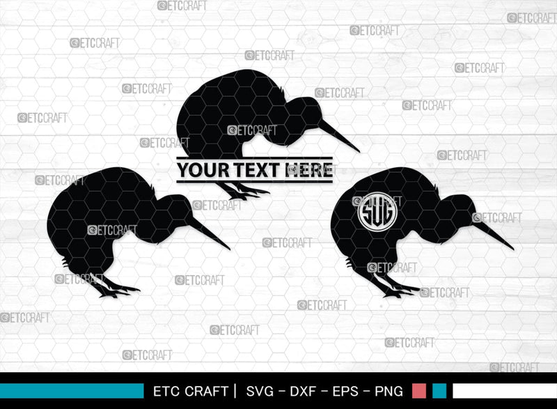 Kiwi Monogram, Kiwi Silhouette, Kiwi SVG, Kiwi Bird Svg, Australia Bird ...