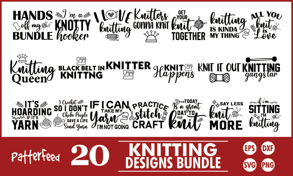 Knitting SVG Designs bundle - So Fontsy