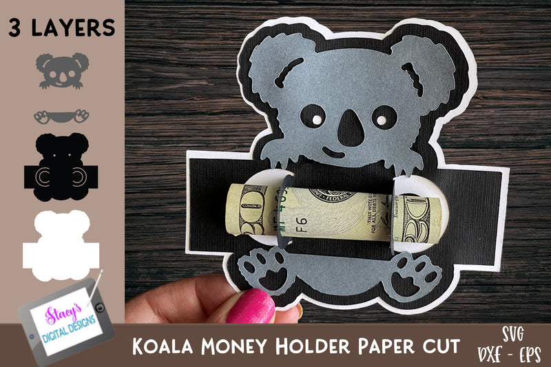 Koala Money Holder | Kids Money Card SVG Paper Cut - So Fontsy