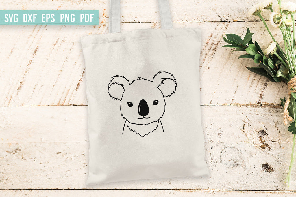 Koala SVG | Koala Face SVG | Hand Drawn - So Fontsy