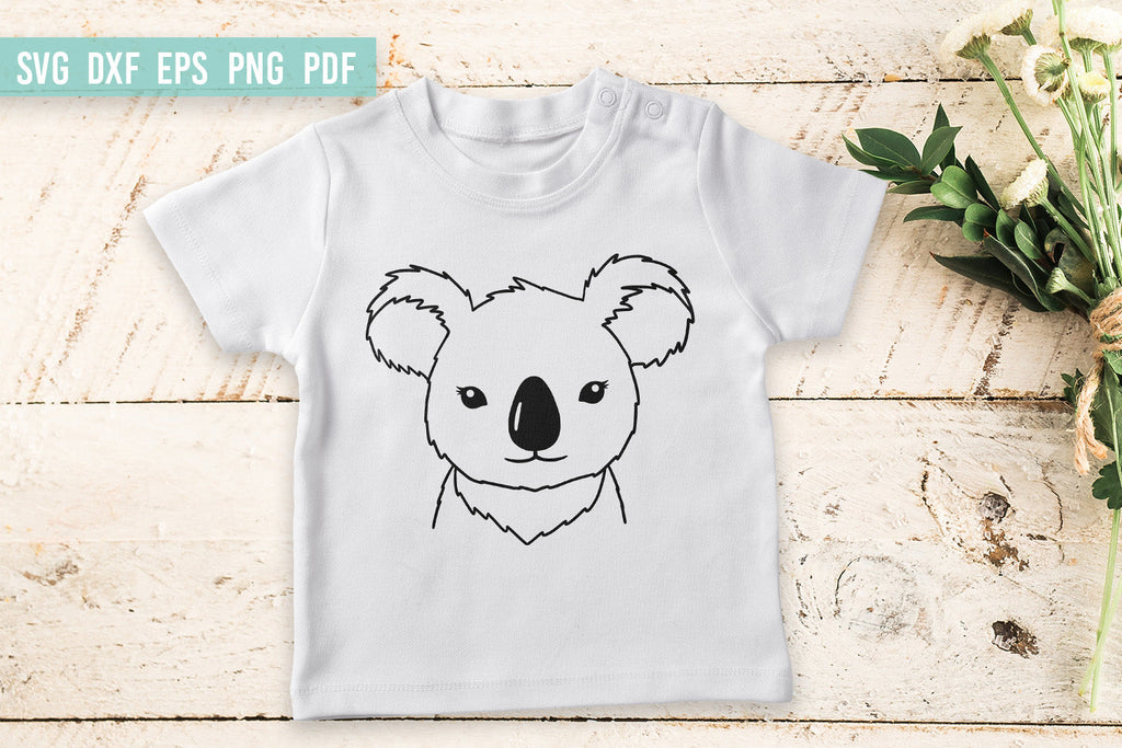 Koala SVG | Koala Face SVG | Hand Drawn - So Fontsy