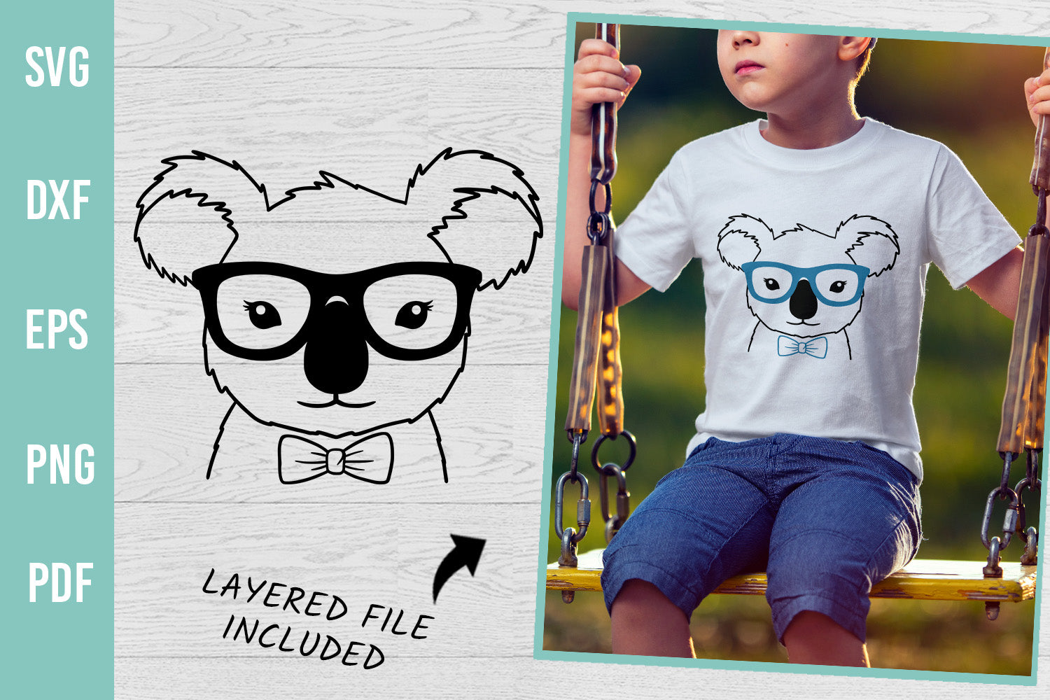 Koala SVG | Koala Face SVG | Koala Bowtie and Glasses SVG - So Fontsy