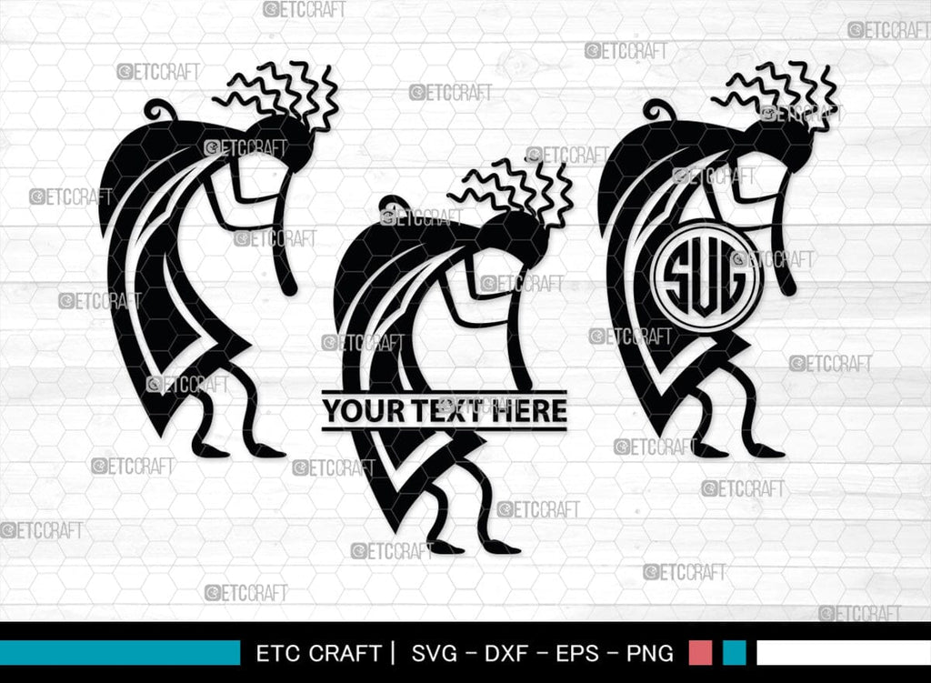 Kokopelli Monogram, Kokopelli Silhouette, Kokopelli SVG, Kokopelli ...