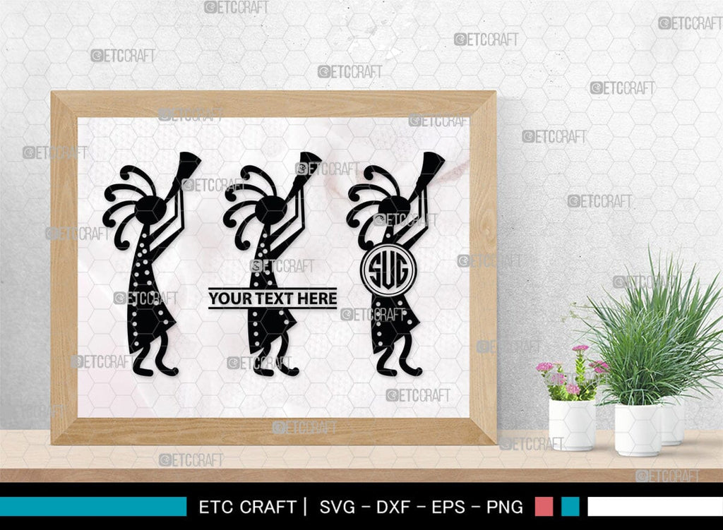 Kokopelli Monogram, Kokopelli Silhouette, Kokopelli SVG, Kokopelli ...
