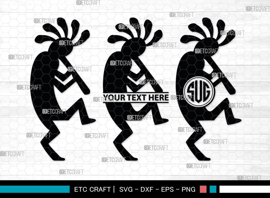 Kokopelli Monogram, Kokopelli Silhouette, Kokopelli SVG, Kokopelli ...