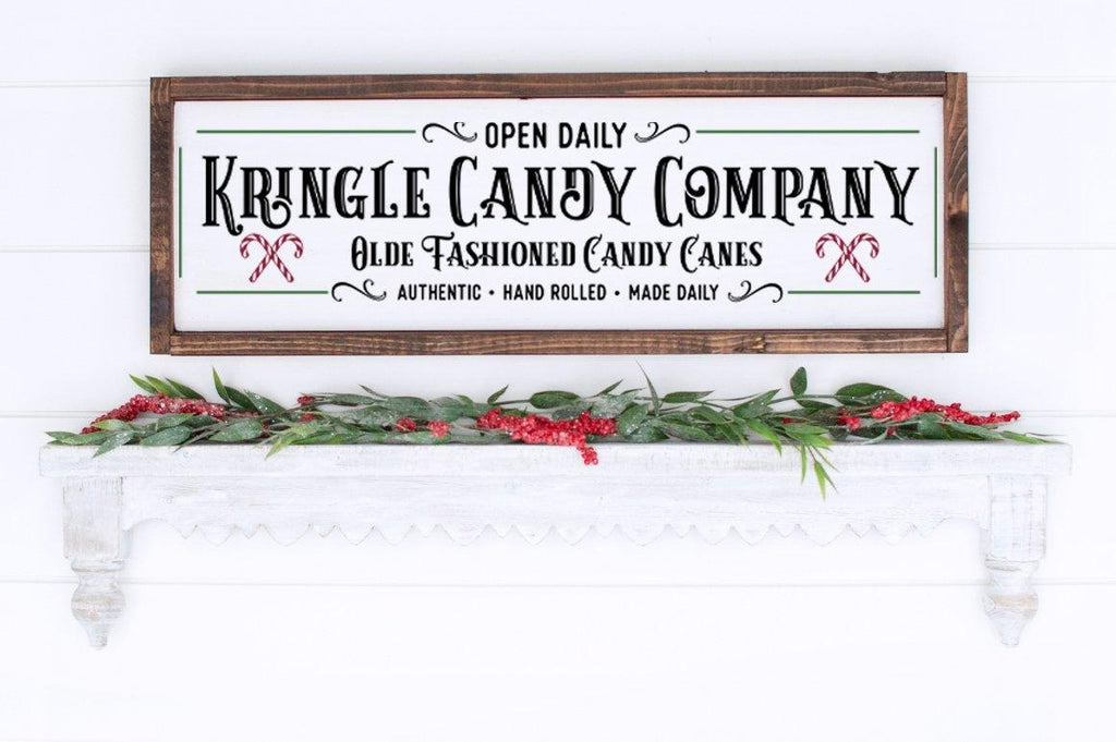Kringle Candy Company - Farmhouse Christmas Sign SVG - So Fontsy