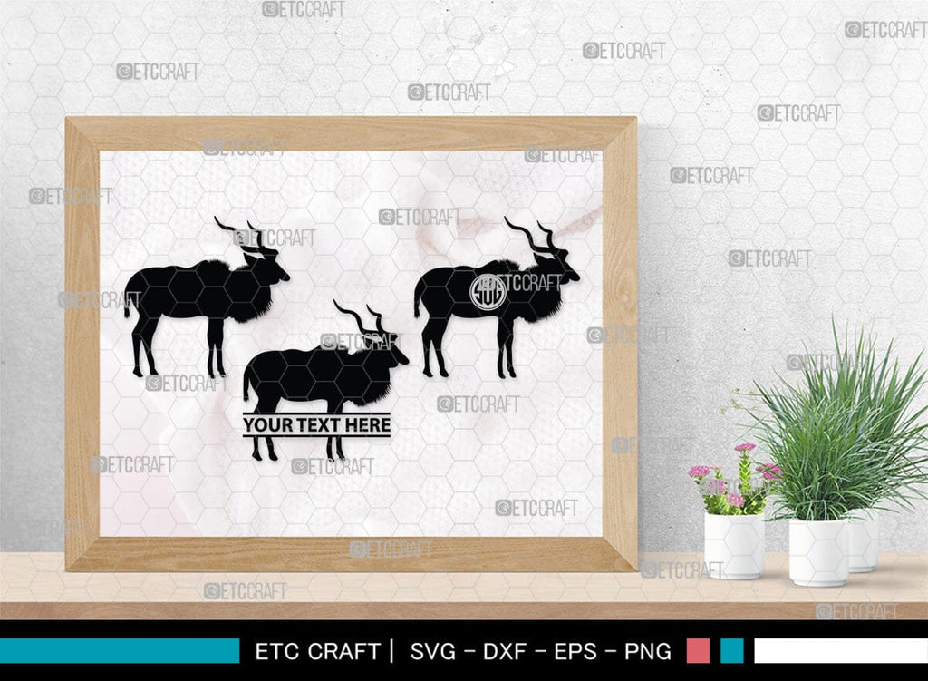 Kudu Monogram, Kudu Silhouette, Kudu SVG, Kudu Horn Svg, Antlers Svg ...