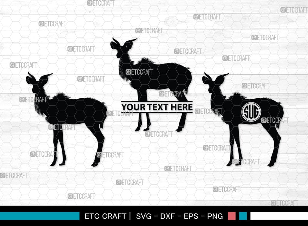 Kudu Monogram, Kudu Silhouette, Kudu SVG, Kudu Horn Svg, Antlers Svg ...
