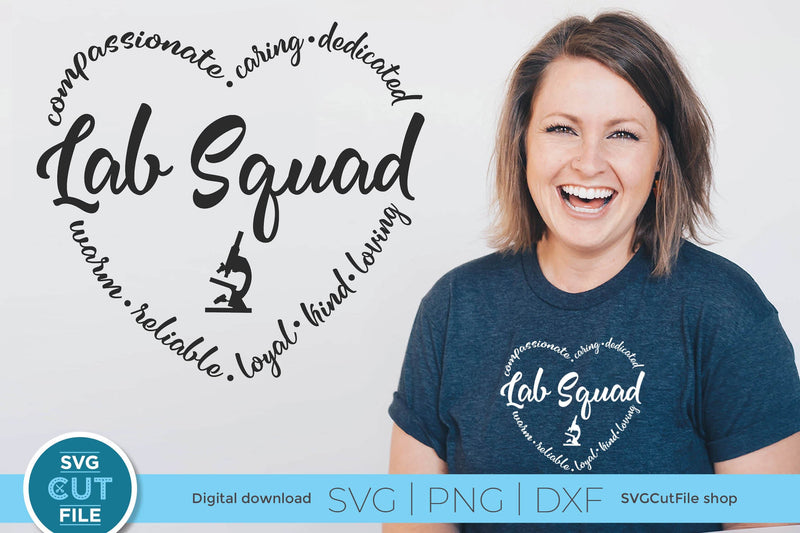 Lab Squad svg for Cricut and Silhouette cutting machines - So Fontsy