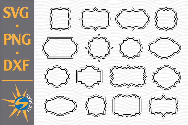 Label Frame SVG, PNG, DXF Digital Files Include - So Fontsy