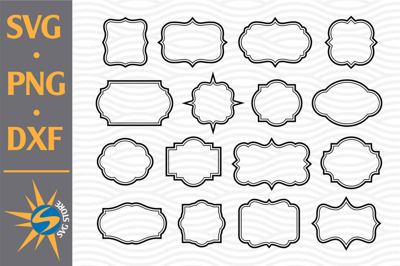 Label Frame SVG, PNG, DXF Digital Files Include - So Fontsy