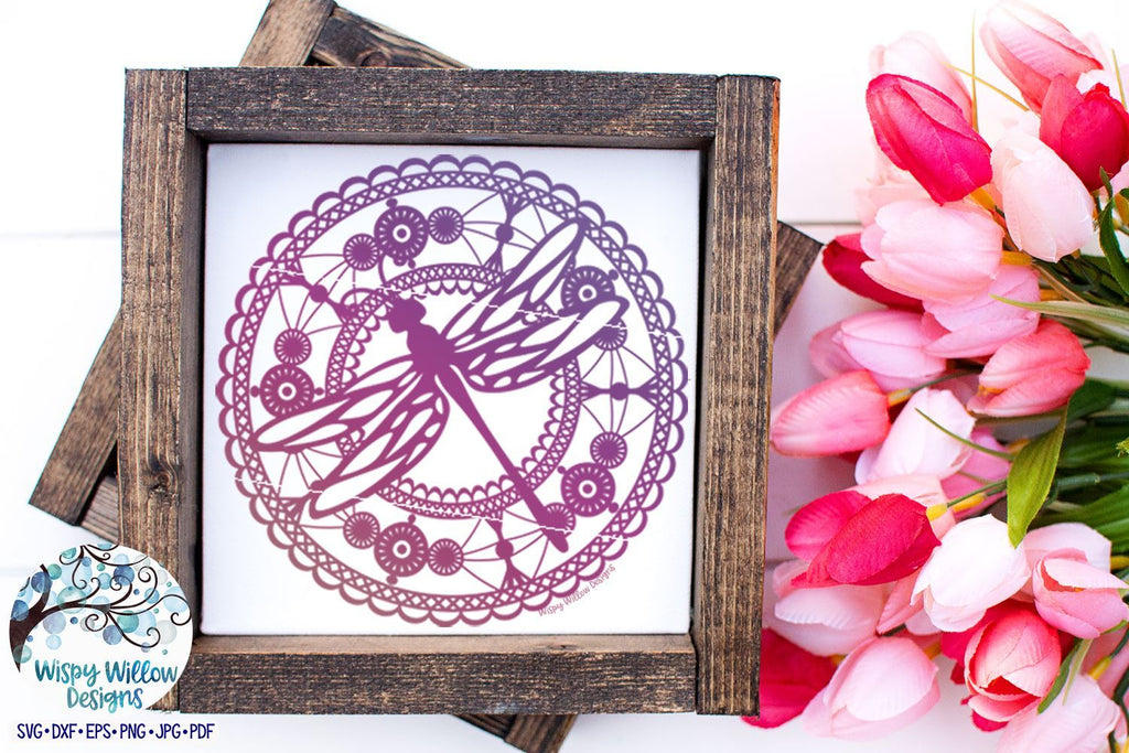 Lace Dragonfly Mandala SVG - So Fontsy