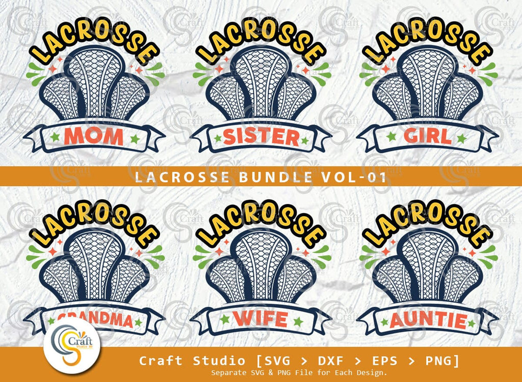 Lacrosse Bundle Vol-01 SVG Cut File, Lacrosse Mom Svg, Lacrosse Sister ...