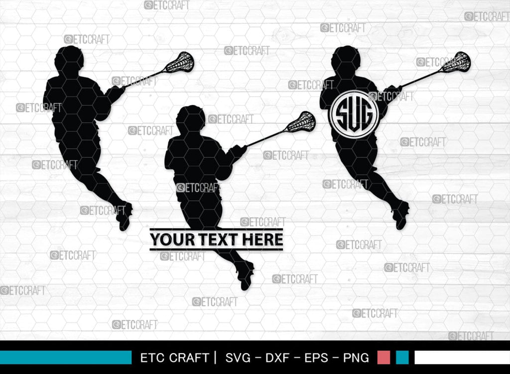 Lacrosse Monogram, Lacrosse Silhouette, Lacrosse SVG, Sports Svg ...