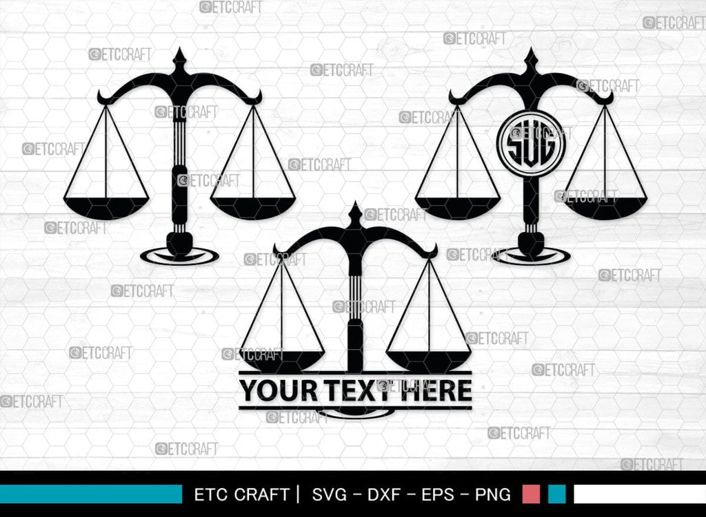 Lady Justice Monogram, Lady Justice Silhouette, Lady Justice SVG, Scale ...