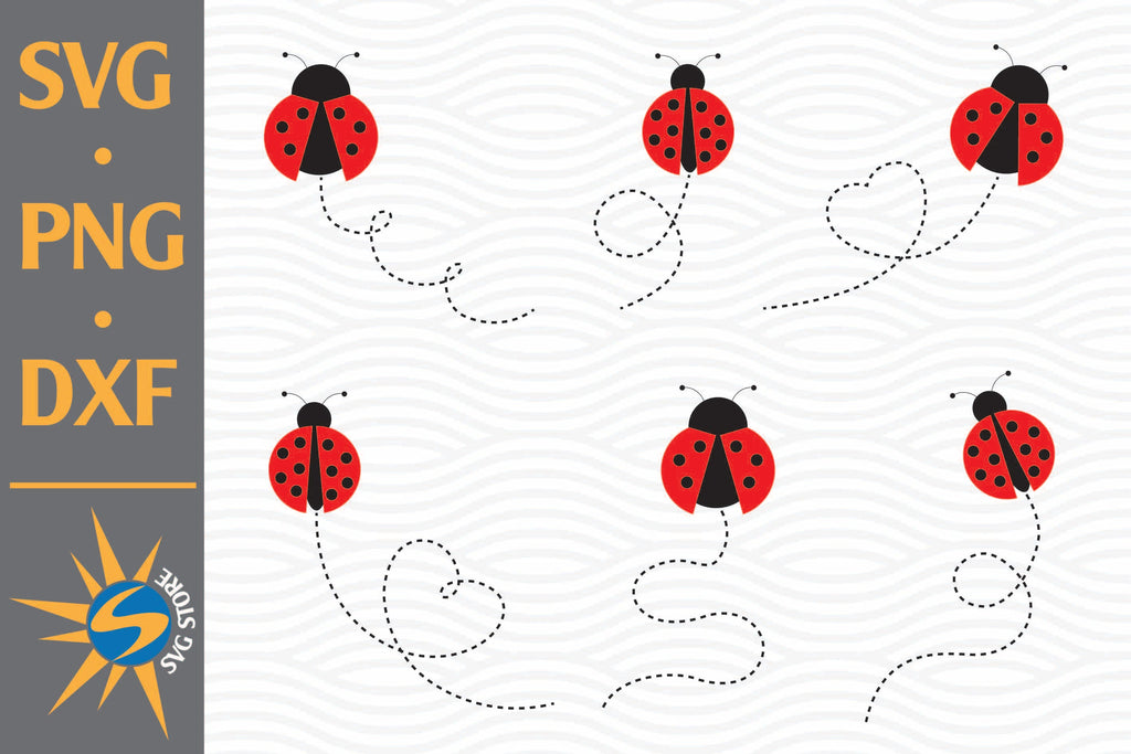Ladybug Fly Line SVG, PNG, DXF Digital Files Include - So Fontsy