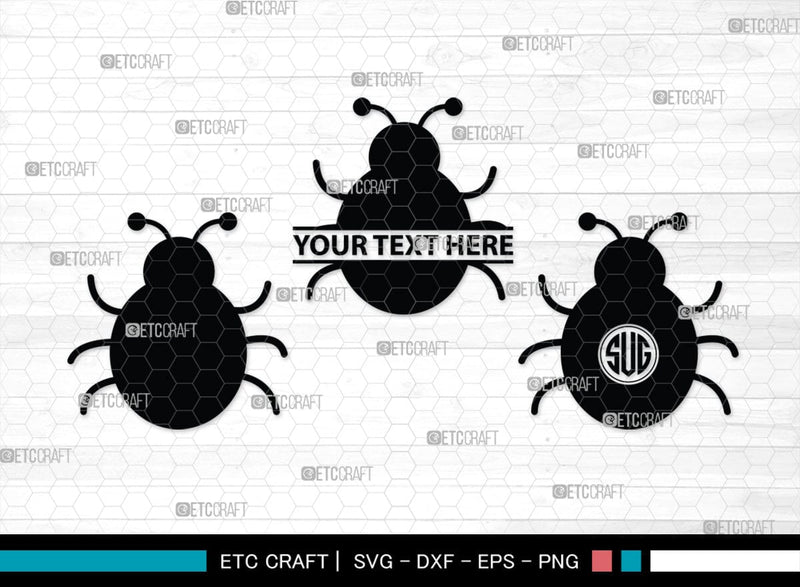 Ladybug Monogram, Ladybug Silhouette, Ladybug SVG, Beetle Svg, Bug Svg ...