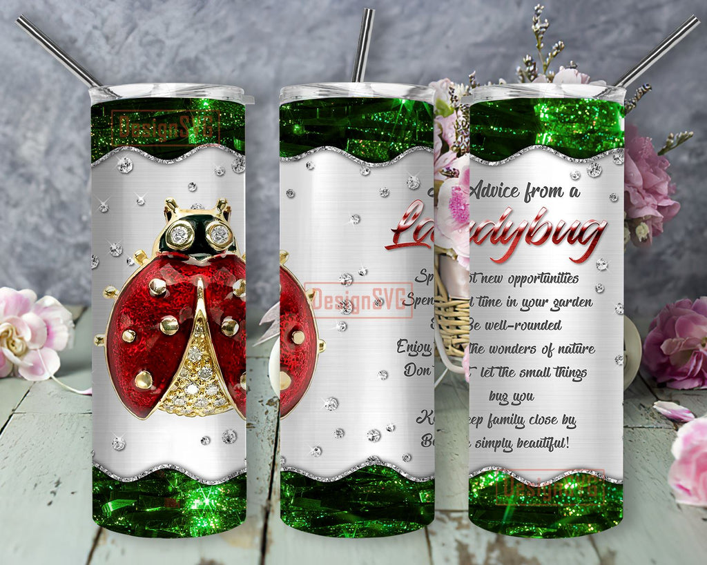 Ladybugs Jewelry Style, Ladybugs Tumbler Wrap 20oz Skinny Tumbler ...